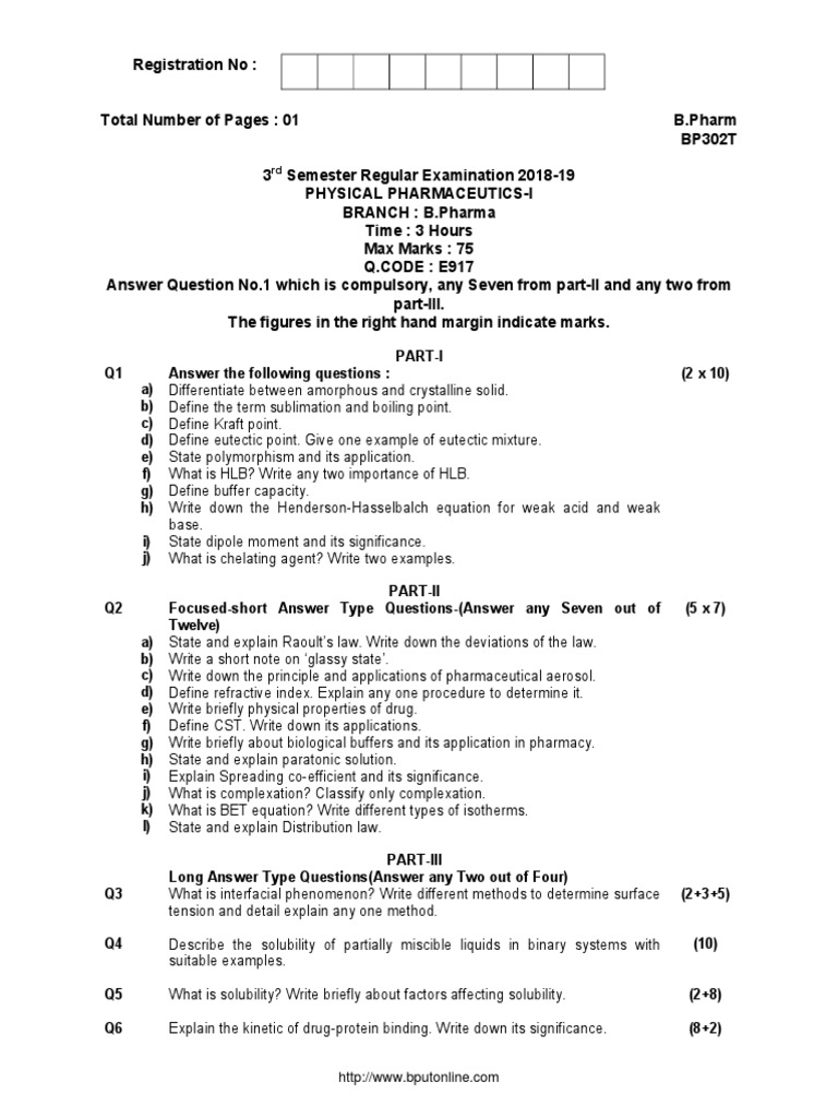 Bpharm 3 Sem Physical Pharmaceutics 1 Bp302t 2019 | PDF | Solubility ...