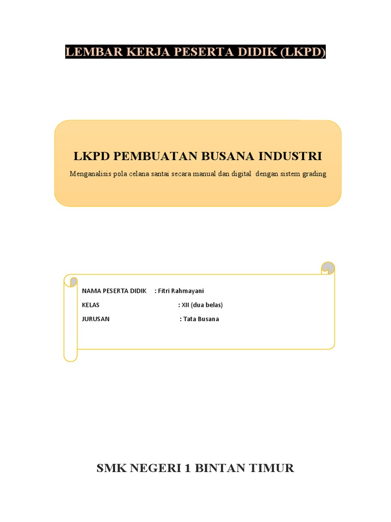 3.1 LKPD Pembuatan Celana Santai | PDF