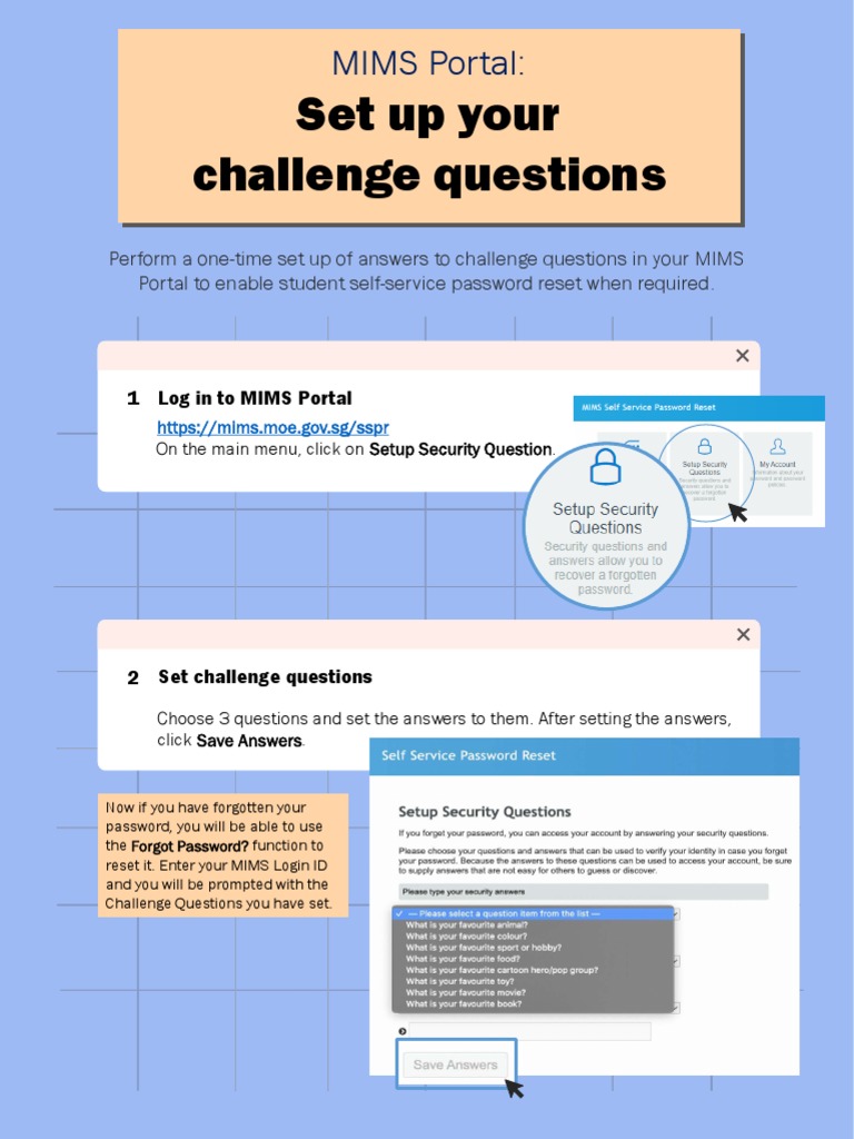 Set Up Your Challenge Questions: MIMS Portal | PDF
