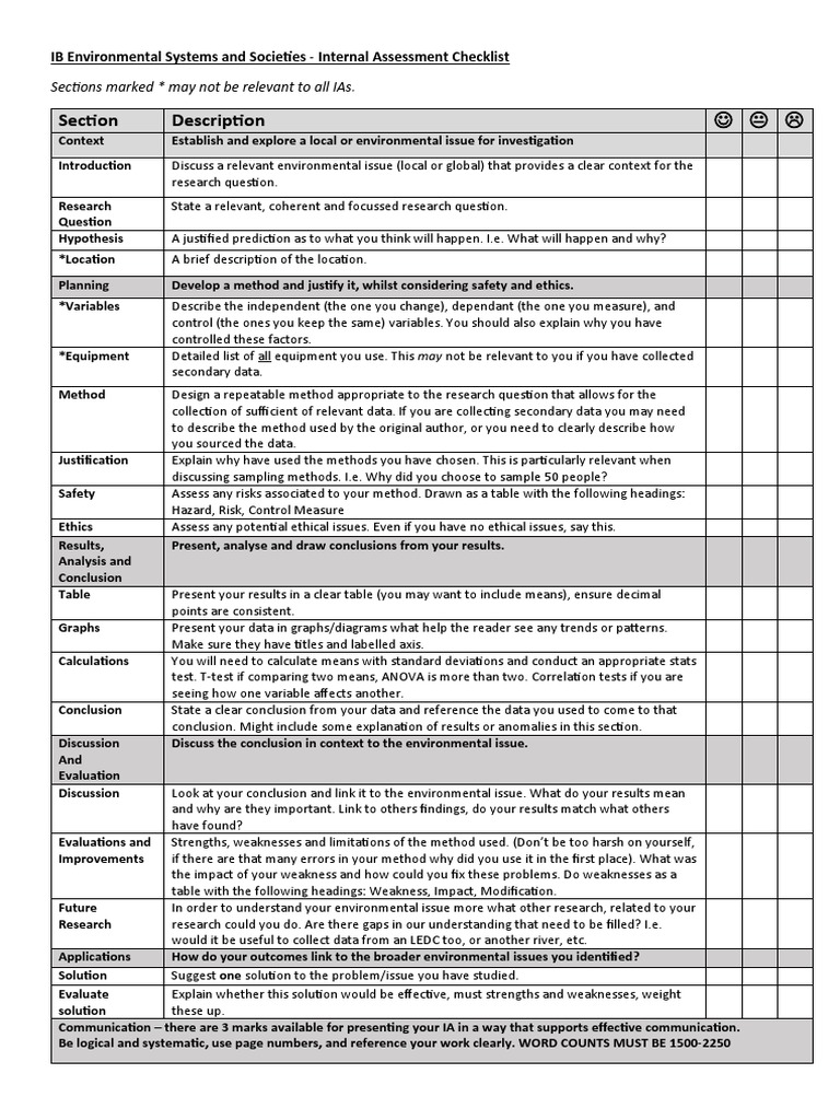 ESS IA Checklist | PDF