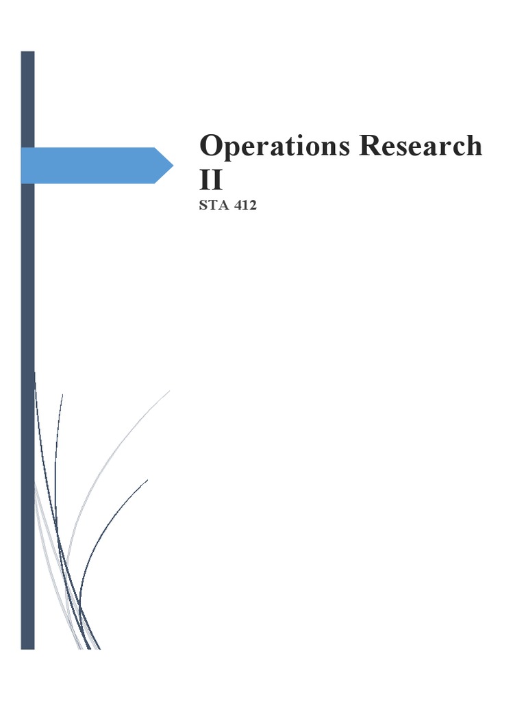 Lecture Note Sta412 - Operations Research II | PDF