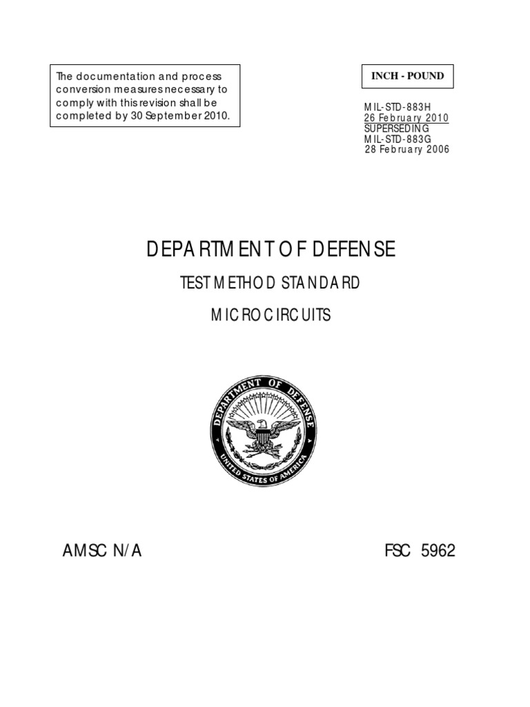 Mil-Std-883 Test Method For Microcircuits | PDF | Calibration ...