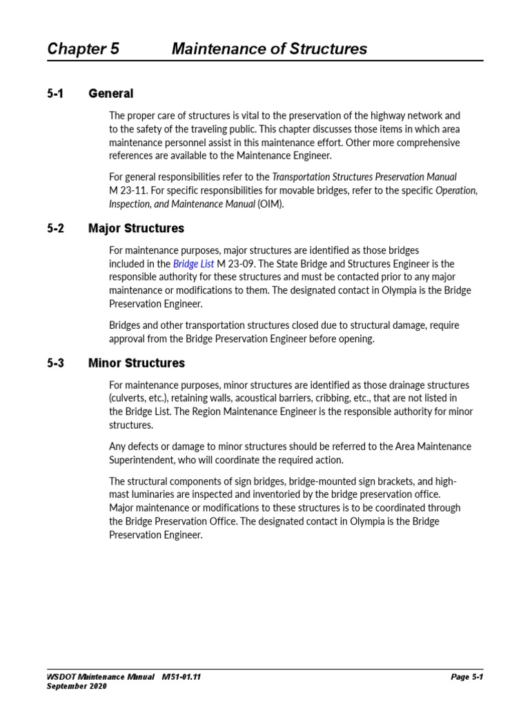 Chapter5 Maintenance Of Structures Pdf Bridge Road Surface