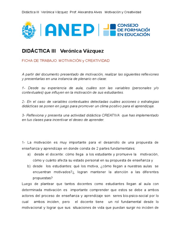 Motivación y Creatividad (2 Vez) | PDF | Motivación | Motivacional