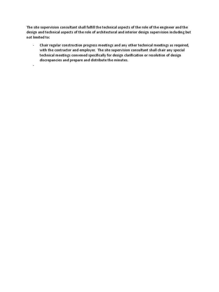 Site Supervision Scope of Work | PDF | Art