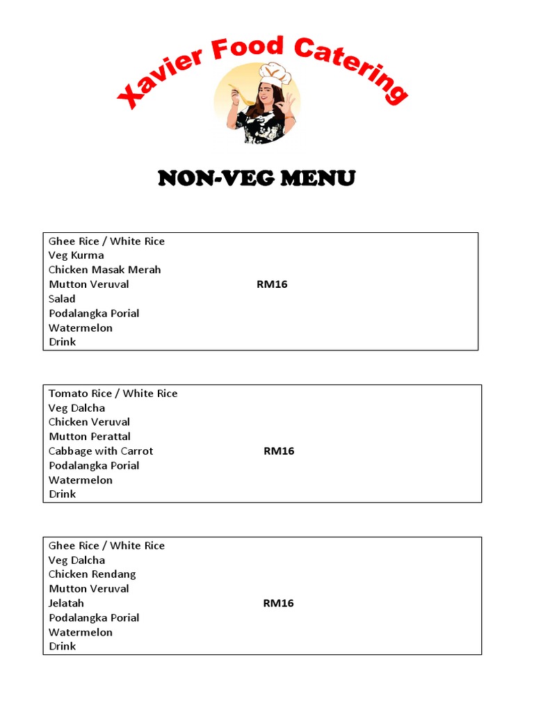 (A) Non-Veg Food Menu | PDF