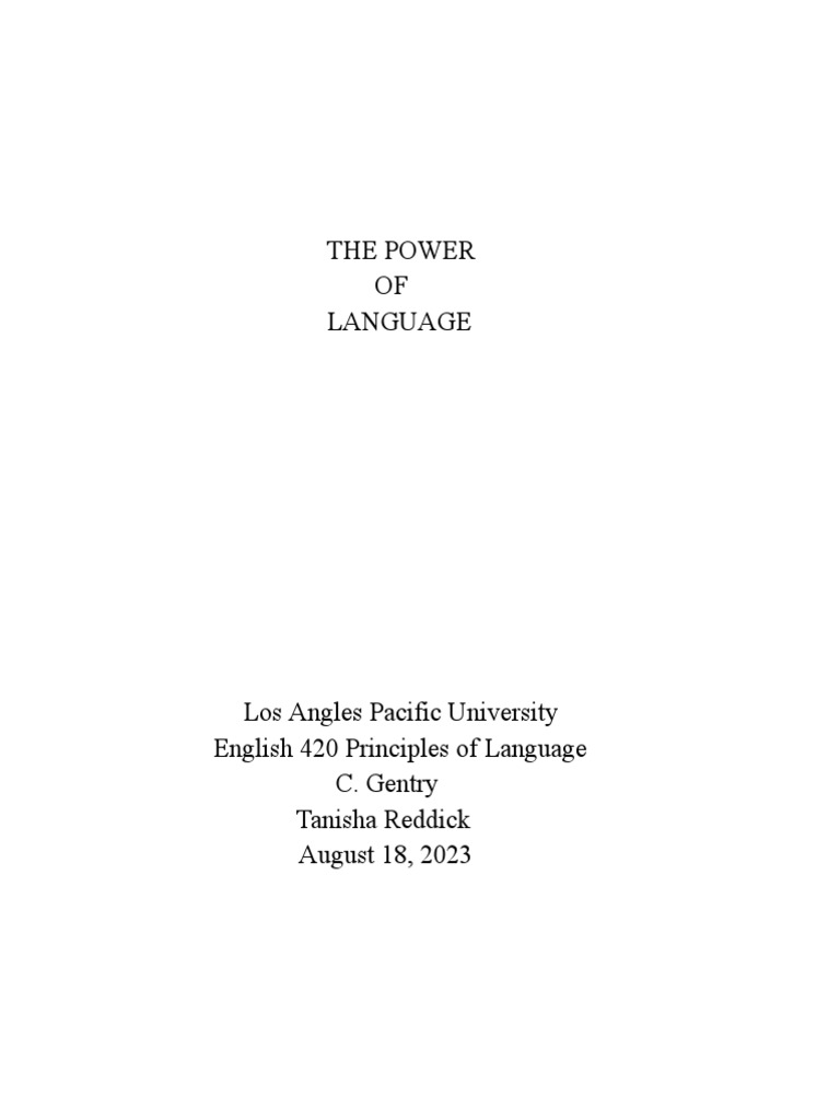 The Power of Language | PDF