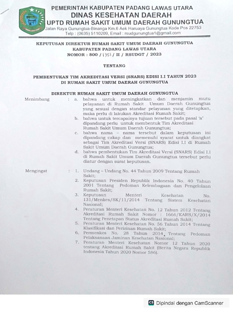 SK Tim Akreditasi | PDF