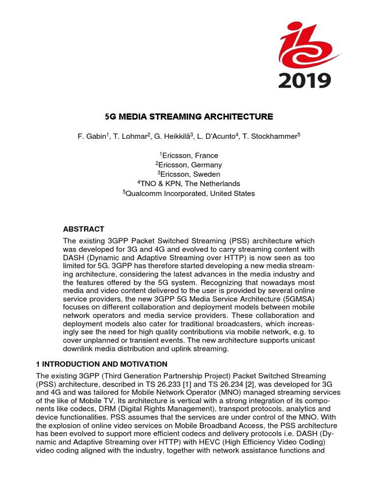 5G Media Streaming Architecture | PDF | Streaming Media | Computer Network