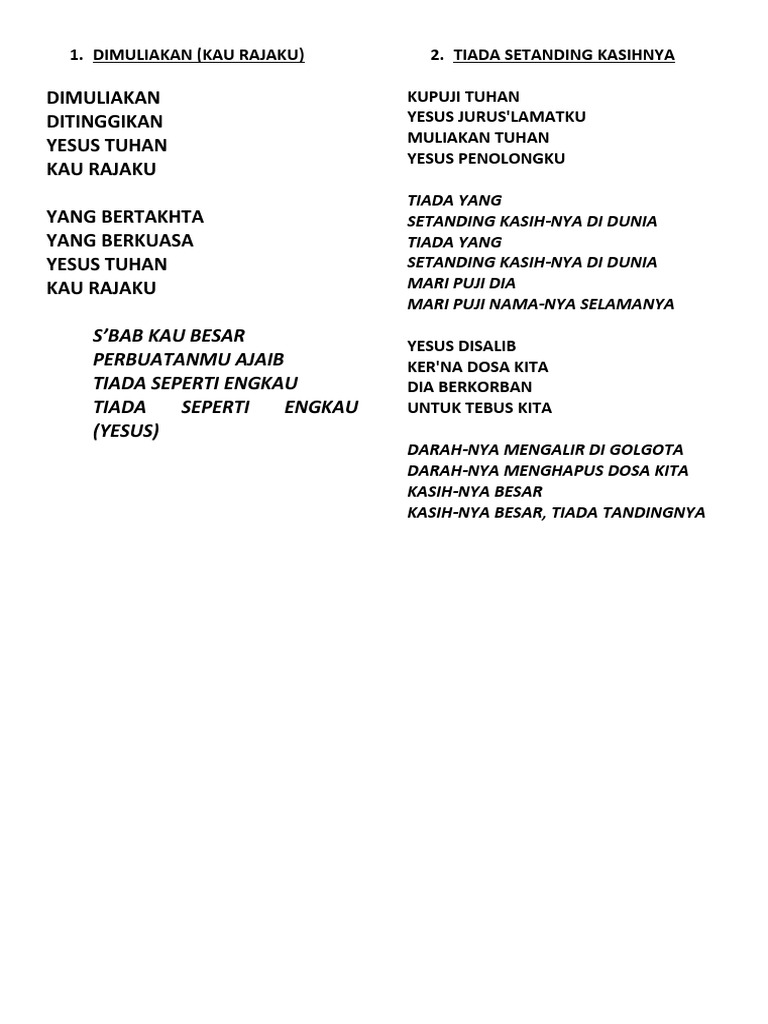 Lirik Lagu Paskah-2 | PDF