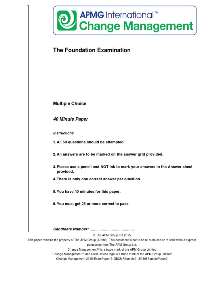 Change Management Foundation Sampleglish | PDF