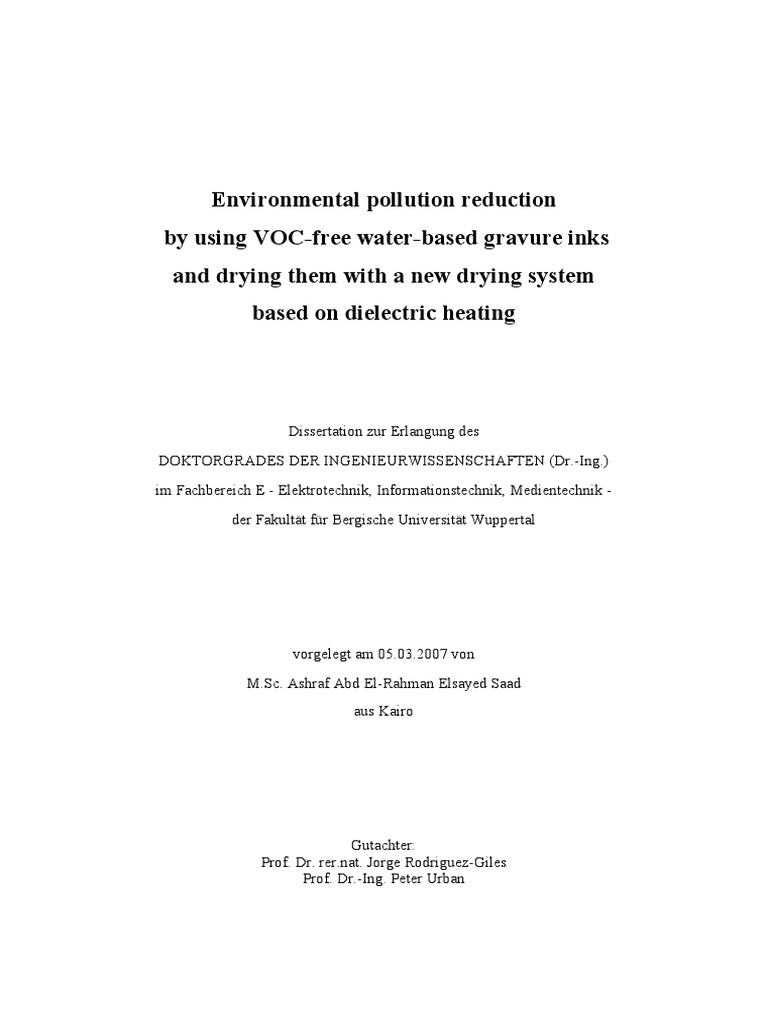 Environmental Pollution Reduction by Using VOC-free Water-Based Gravure ...