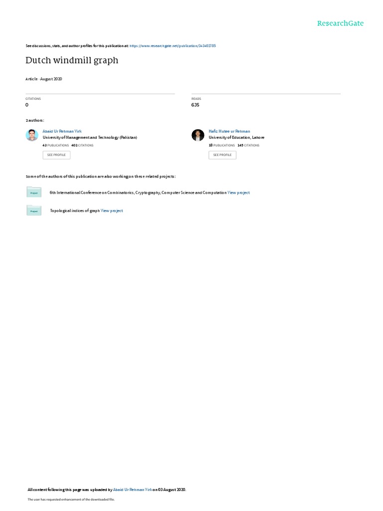 Irregularity Indices in Dutch Windmill Graph | PDF