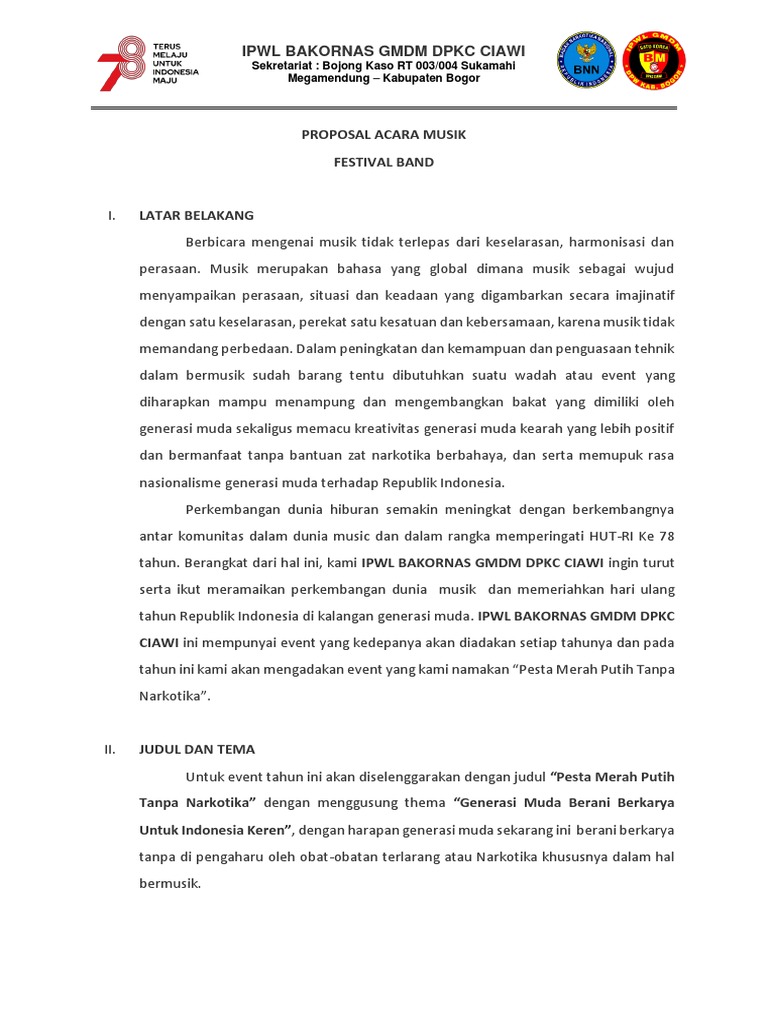 Proposal Festival Musik | PDF