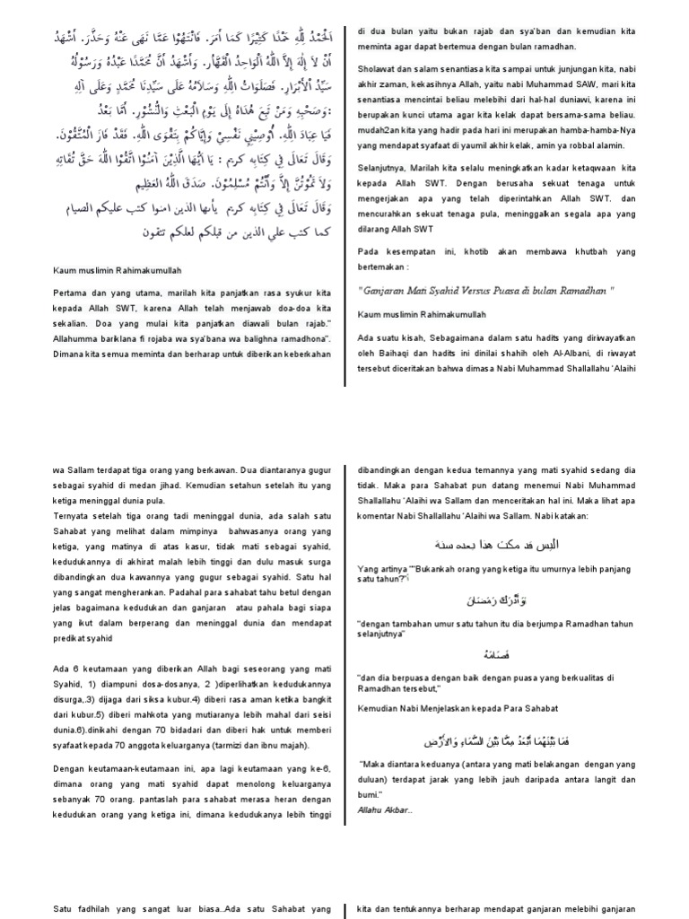 Khutbah Jumat Ke-4 Ku | PDF