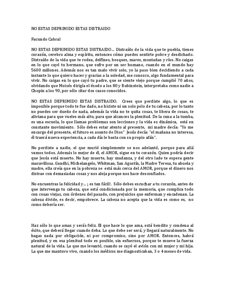 No Estas Deprimido Estas Distraido | PDF | Perdón | Amor
