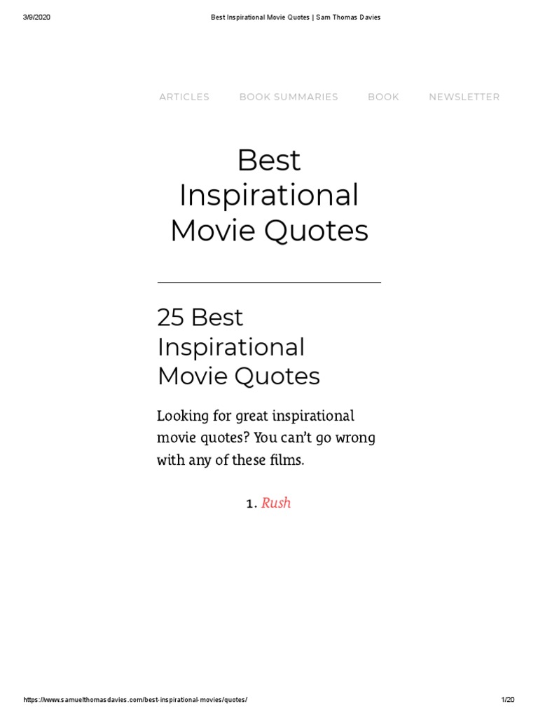 Best Inspirational Movie Quotes - Sam Thomas Davies | PDF