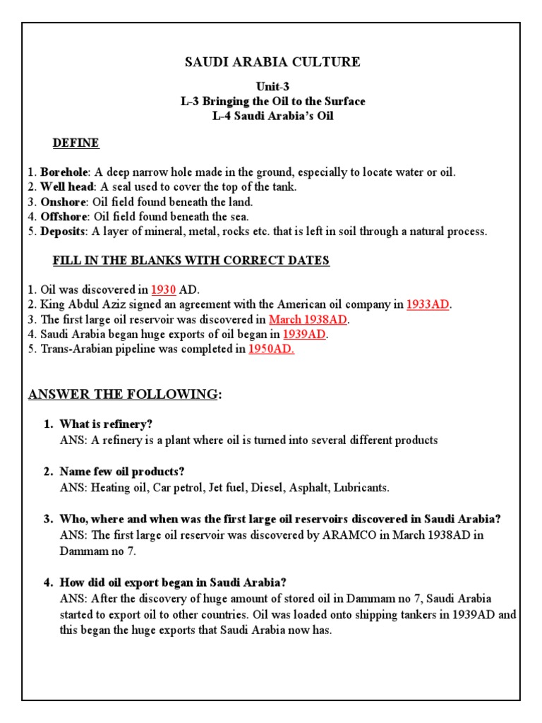 Grade 7 Sac (U-3) L - 3 & 4 Answer Key | PDF | Petroleum | Petroleum Reservoir