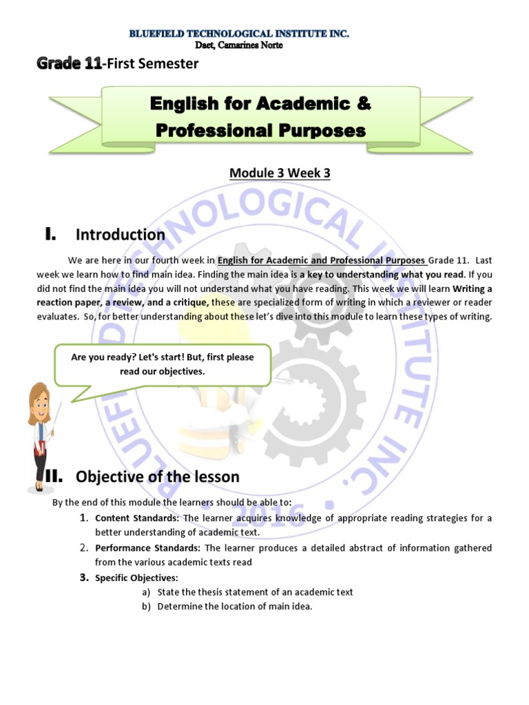 Week 3 AEPP - Draft | PDF | Vocational Education | Thesis