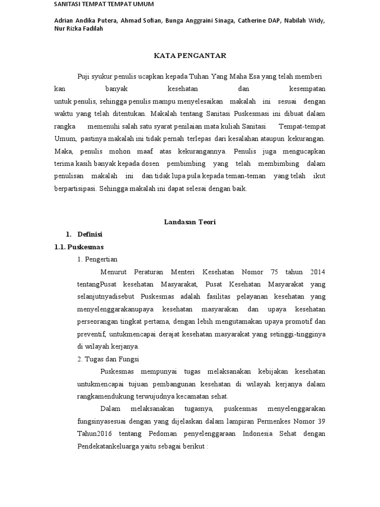 Sanitasi Puskesmas dan Kesehatan Umum | PDF | Kesehatan Holistik