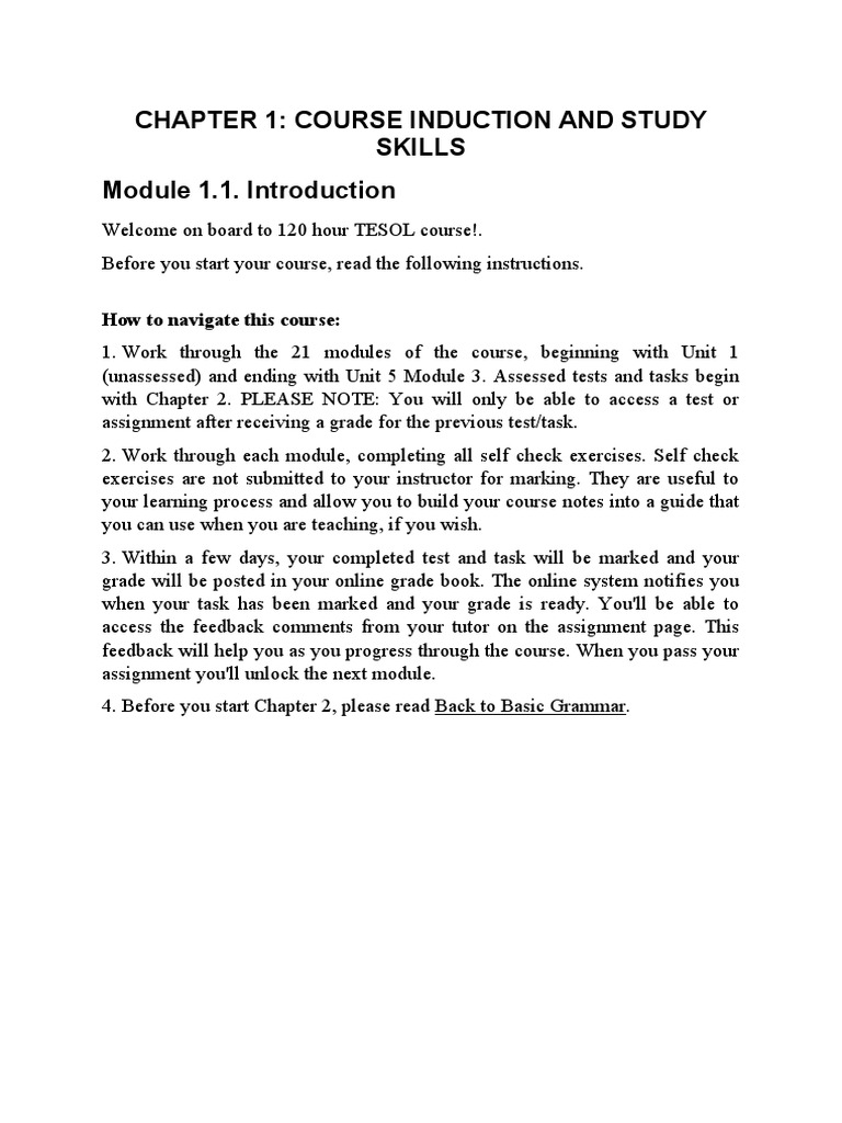 Chapter 1 - COURSE INDUCTION AND STUDY SKILLS | PDF