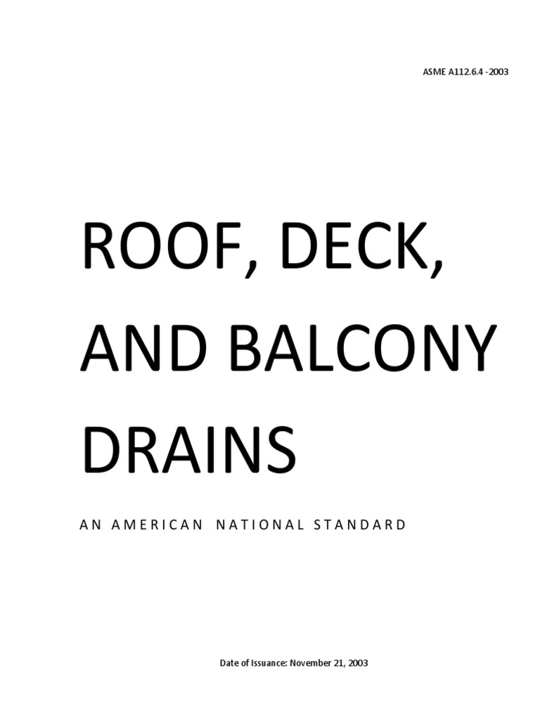 Roof Drains ASME A112.6.4 | PDF