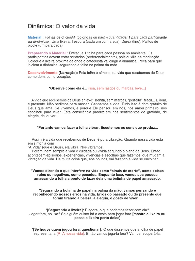 Dinamica Sentido Da Vida | PDF