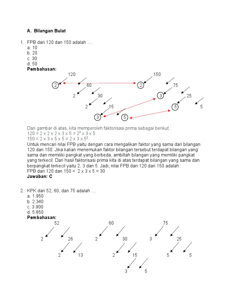 Contoh Soal Mat Kelas 7 | PDF