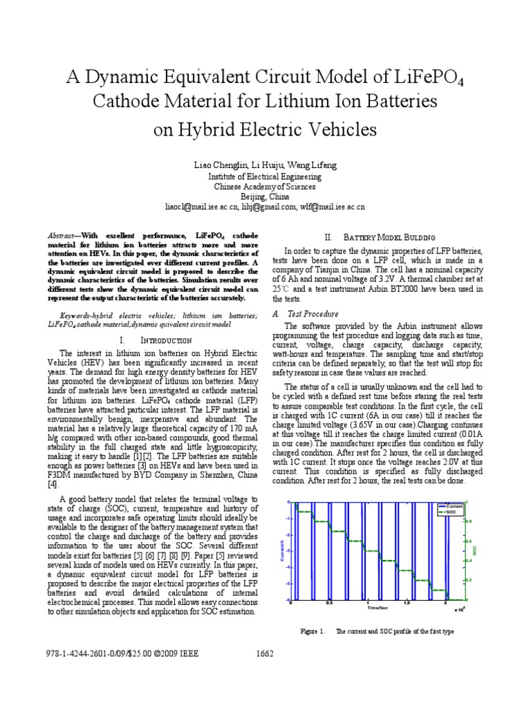 A Dynamic Equivalent Circuit | PDF | Lithium Ion Battery | Electricity
