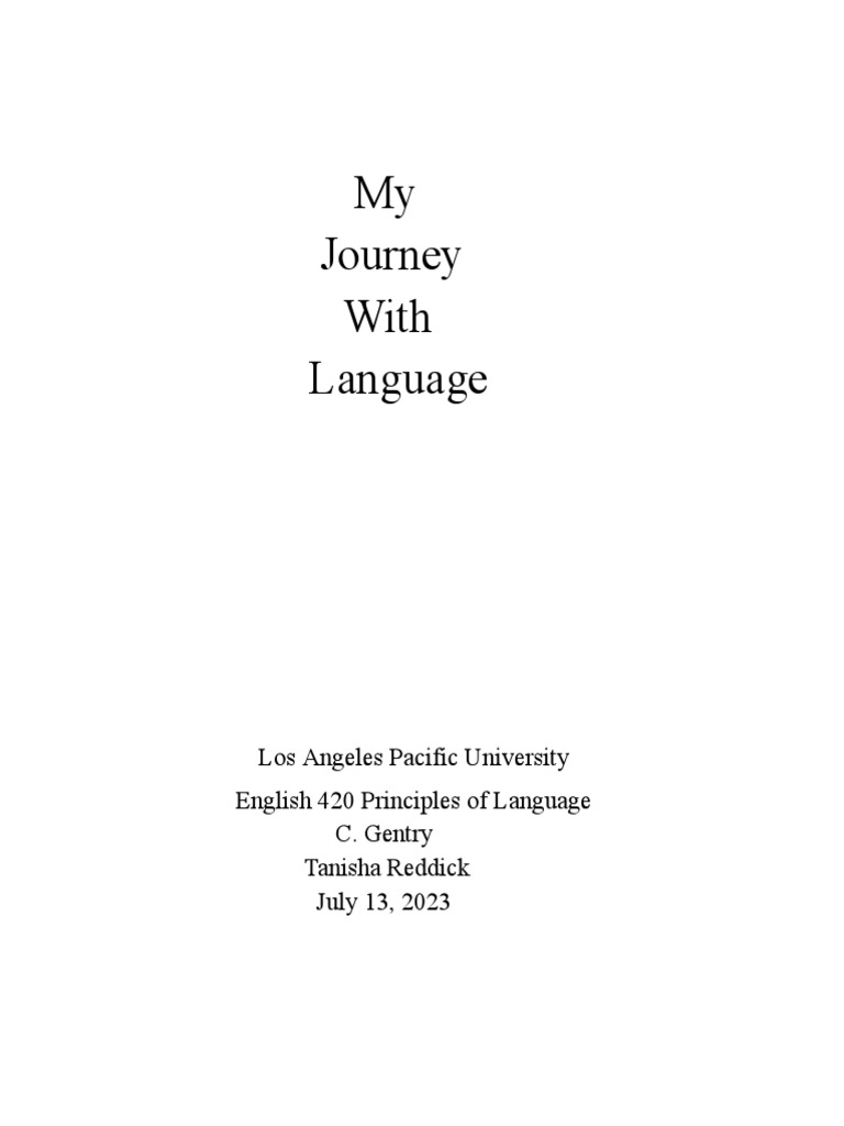 My Journey With Language 1 | PDF | Second Language | Literacy
