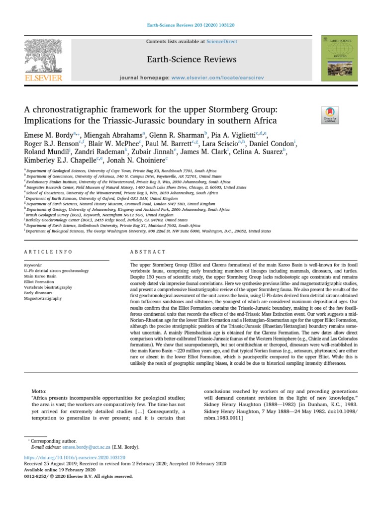 A Chronostratigraphic Framework For The Upper Stormberg Group ...