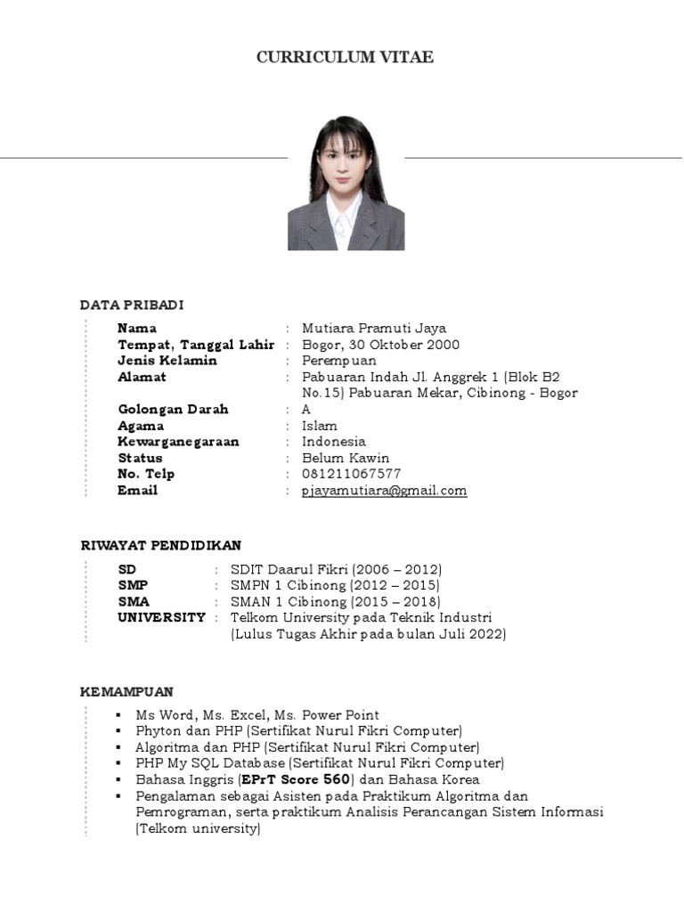 Mutiara PJ CV-2 | PDF