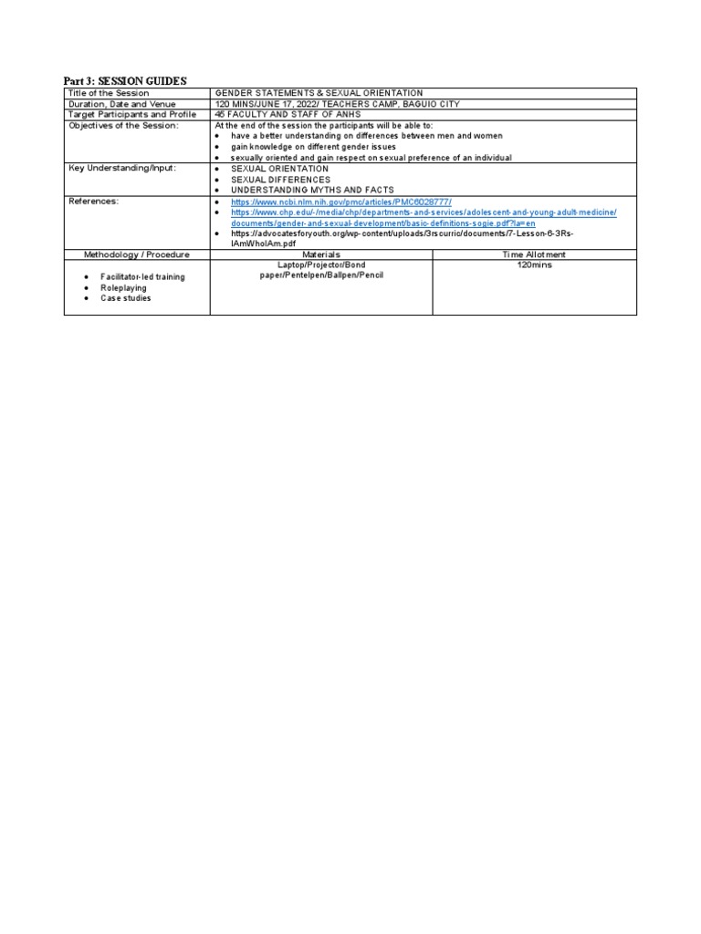 Sample Session Guide | PDF