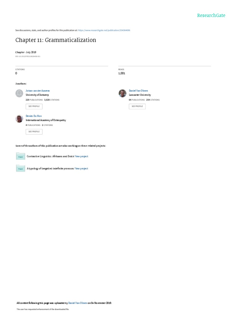 Grammaticalization | PDF