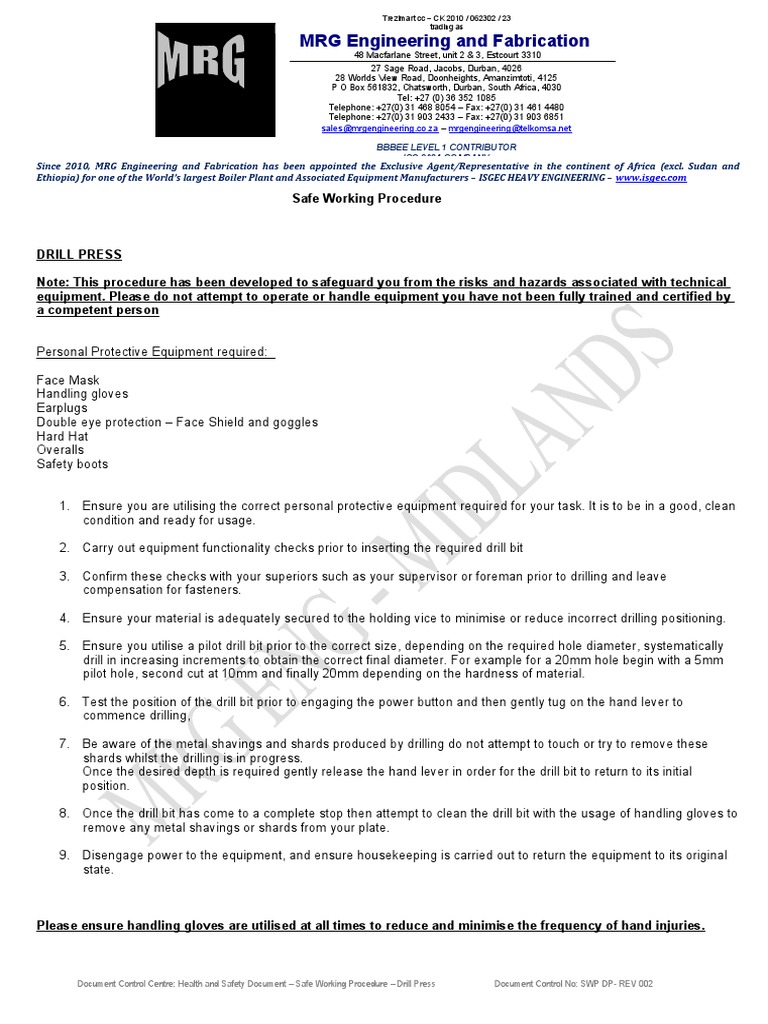 SWP - Drill Press | PDF