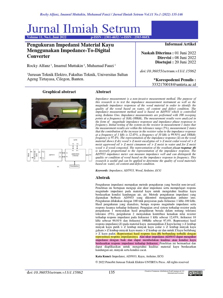 Impedansi Kayu | PDF | Electrical Impedance | Electrical Engineering