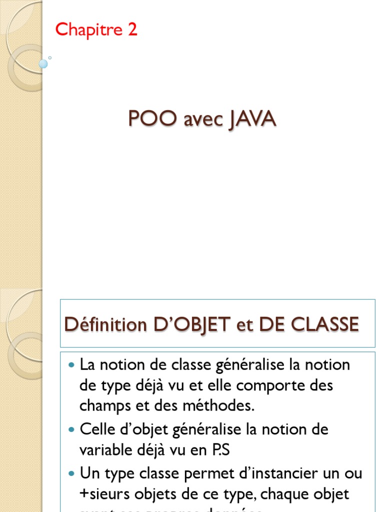 Chap 2 - POO Avec JAVA | PDF Chap 2 - POO Avec JAVA | PDF
