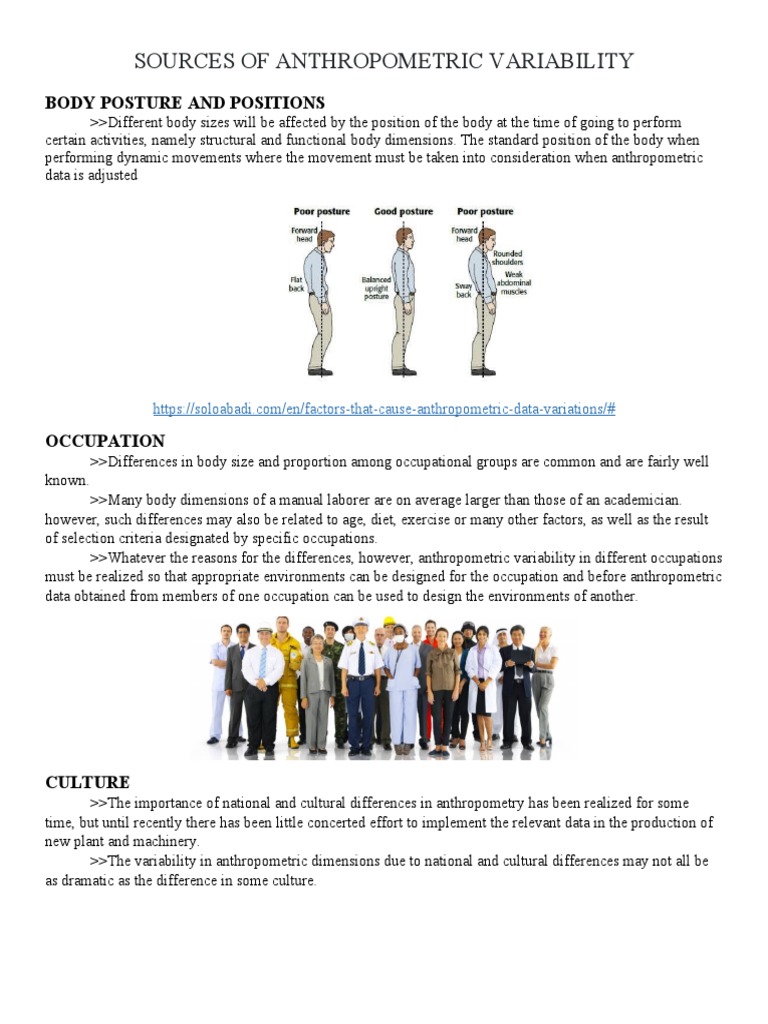 Sources of Anthropometric Variability | PDF | Balance (Ability ...