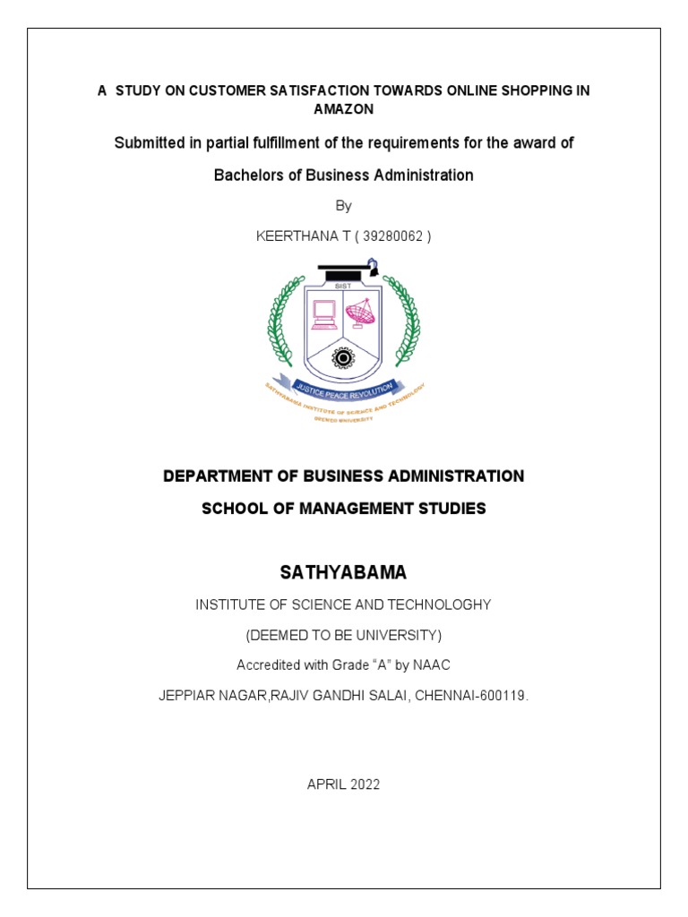 Keerthana T | PDF | Online Shopping | Customer Satisfaction