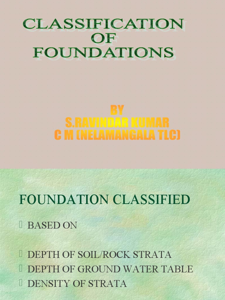 foundation classifications | PDF | Earth Sciences | Geology