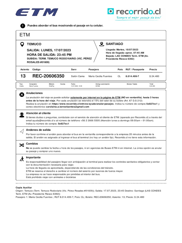 Ejemplo de Pasaje | PDF | Industrias de servicio