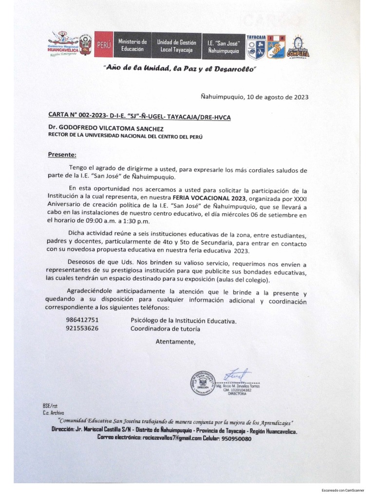 Carta N°002-2023 | PDF