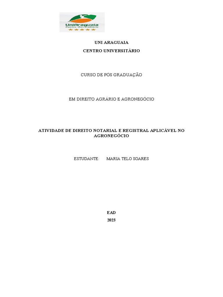 Atividade De Direito Notarial E Registral Pdf