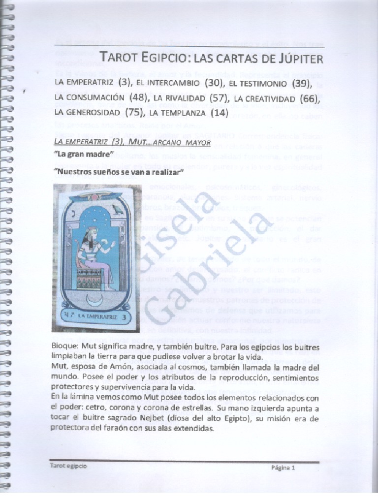 Tarot Egipcio Las Cartas de Jupiter | PDF