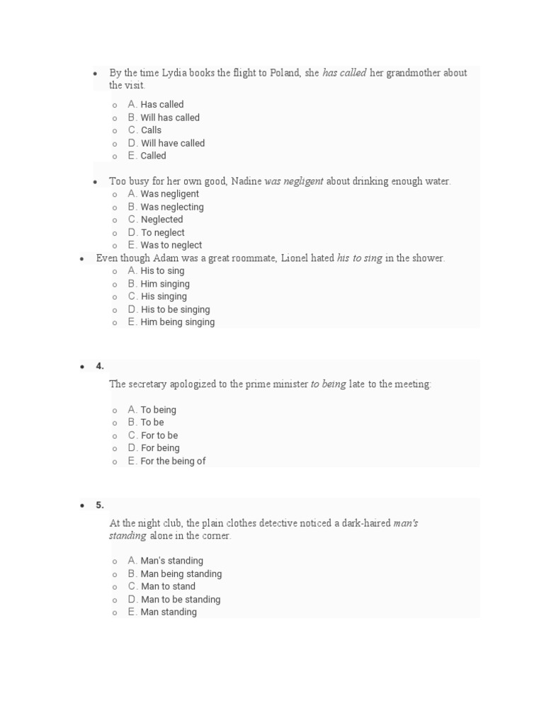 Verb Tense and Form Exercises | PDF