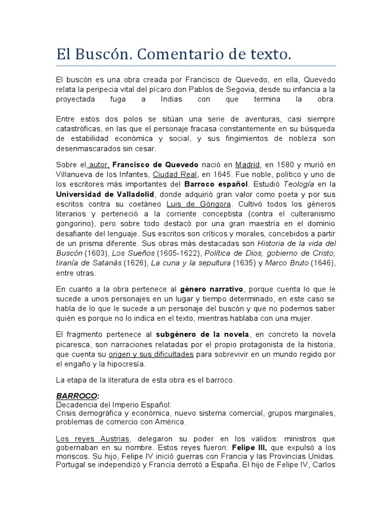 El Buscón | PDF