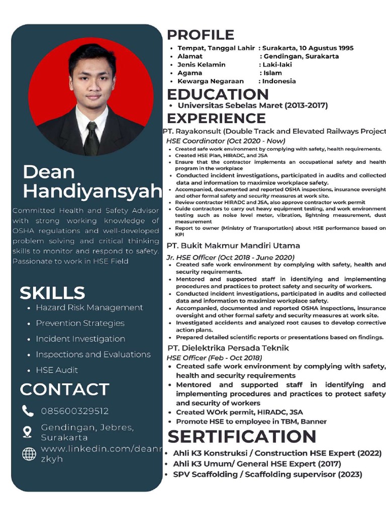CV Dean Handiyansyah - 01 | PDF