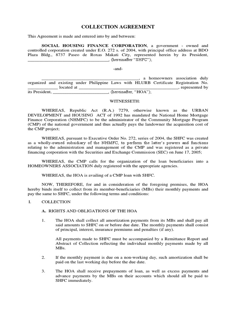 Collection Agreement | PDF