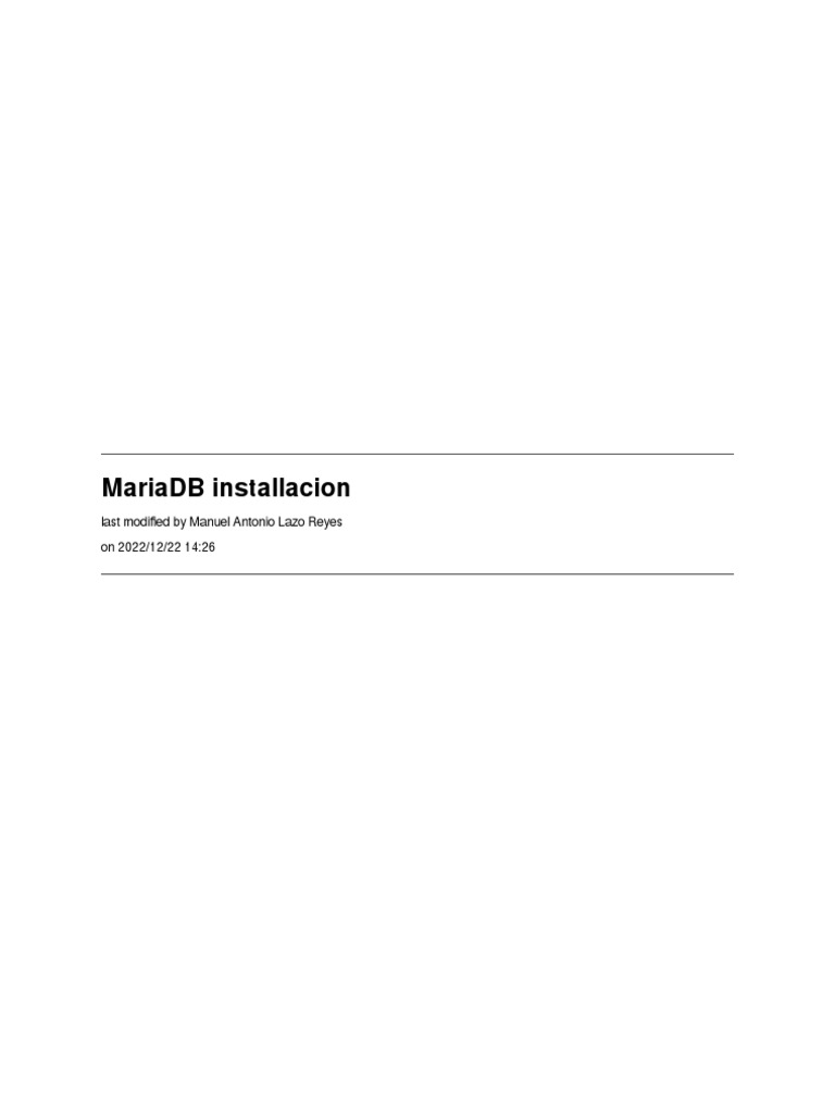 MariaDb Installation Ubuntu | PDF