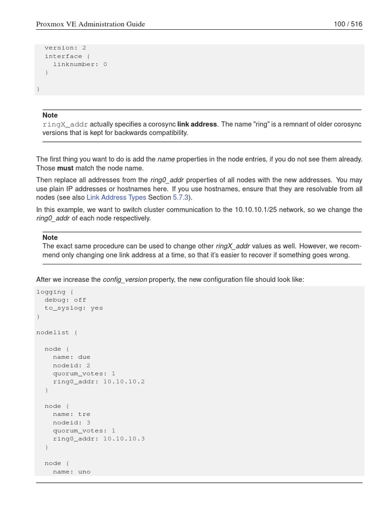 Proxmox VE Corosync Configuration Guide | PDF